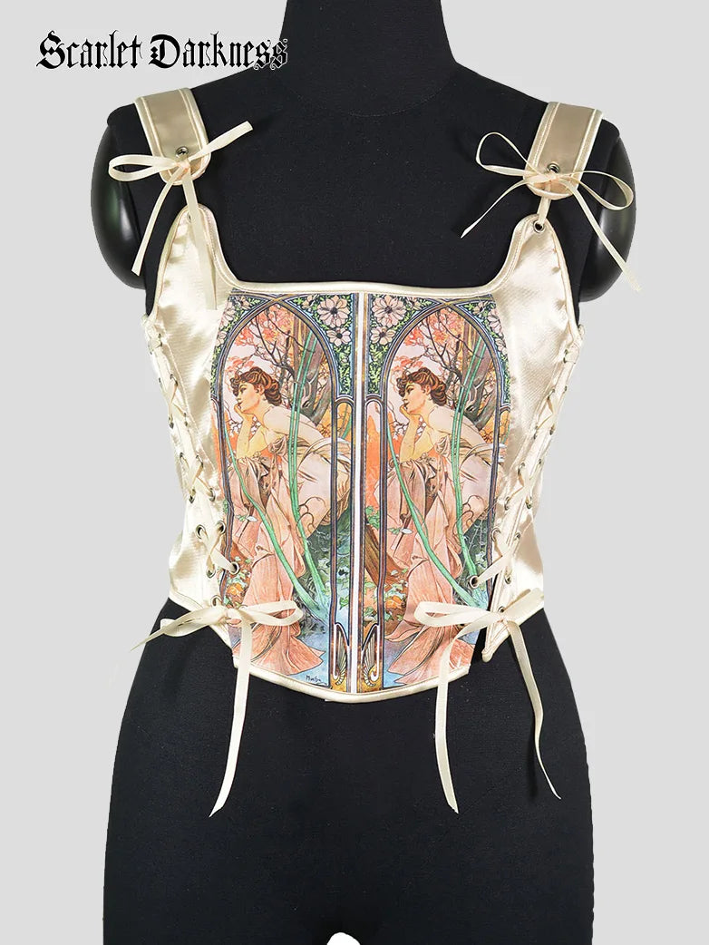 Classical Victorian Corsets Fine Art Satin Strapped Corset