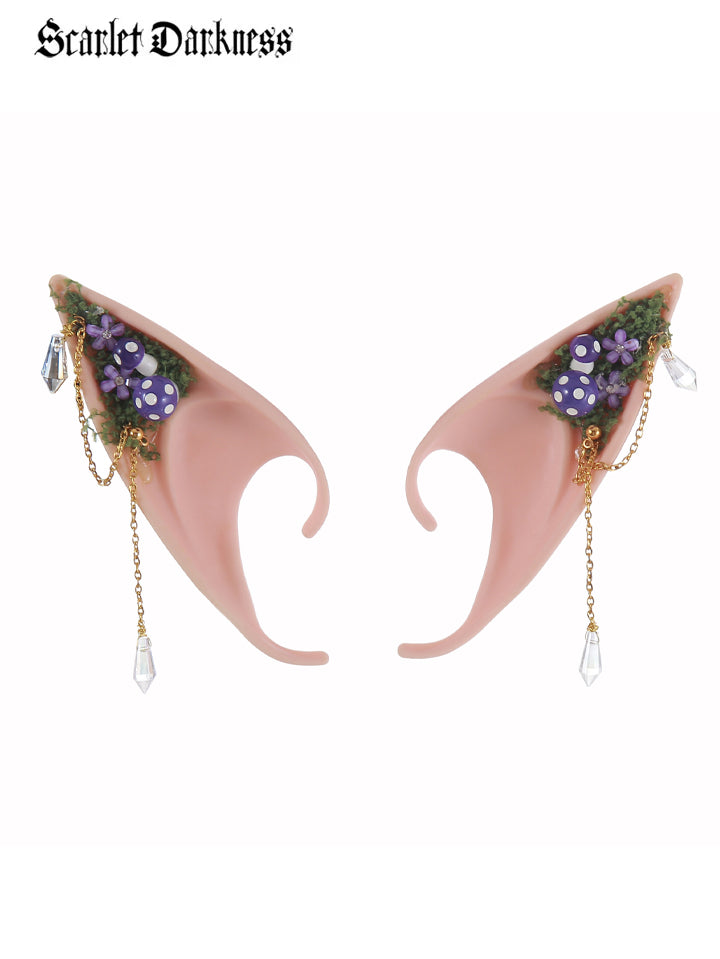 Scarlet Darkness Fairycore Woodland Elf Ears