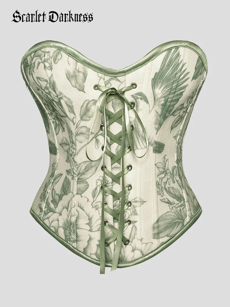 Scarlet Darkness Garden-style Victorian Corset Bodice for Music Festival