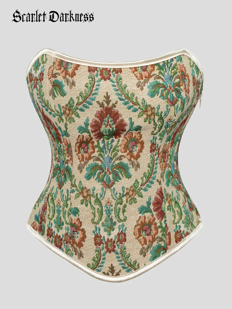 Scarlet Darkness Vintage Corset Bodice Top for Music Festival