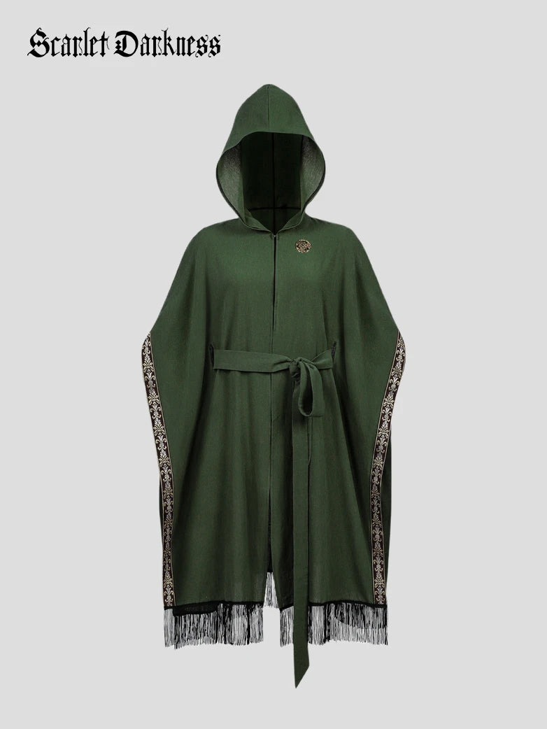 Scarlet Darkness Hooded Medieval Rangers Knight's Cloak
