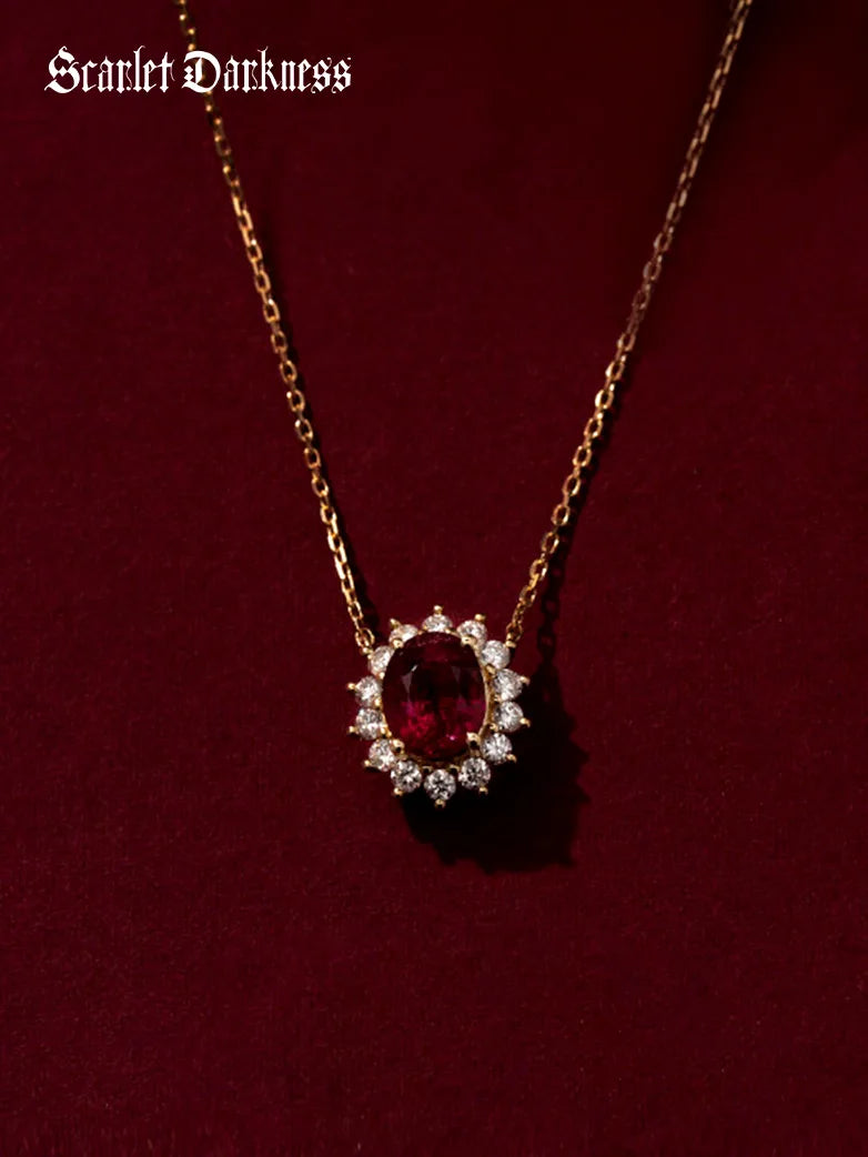 Scarlet Darkness Scarlet Darkness Pomegranate Red Ruby Necklace