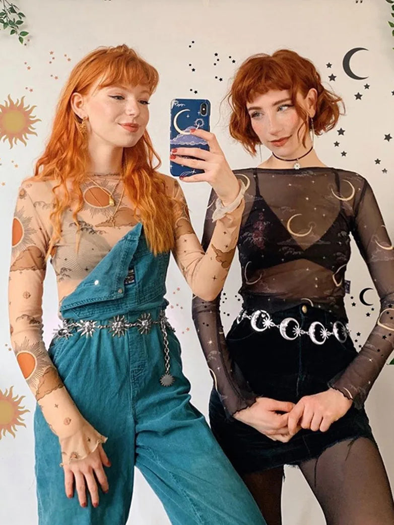 Scarlet Darkness Witch Moon Metal Witch Chain