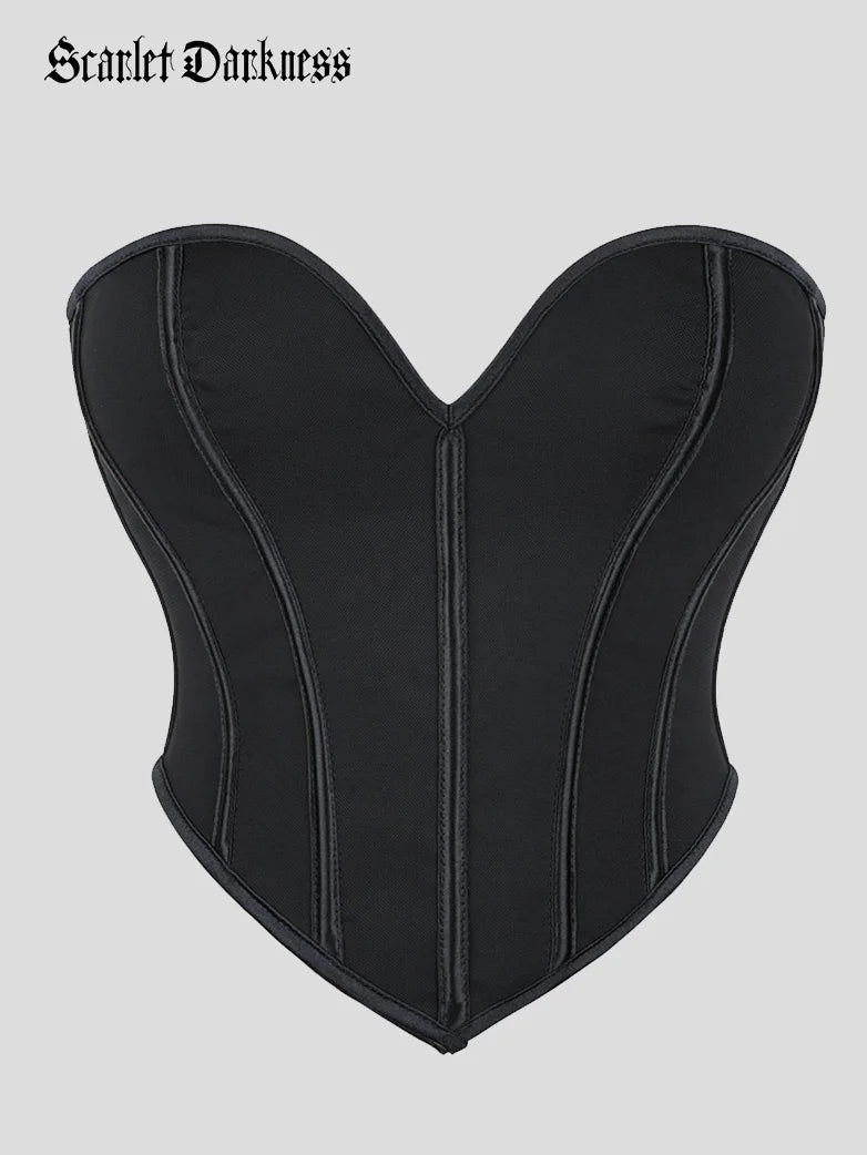 Scarlet Darkness Women Sweetheart Collar Victorian Corset Top