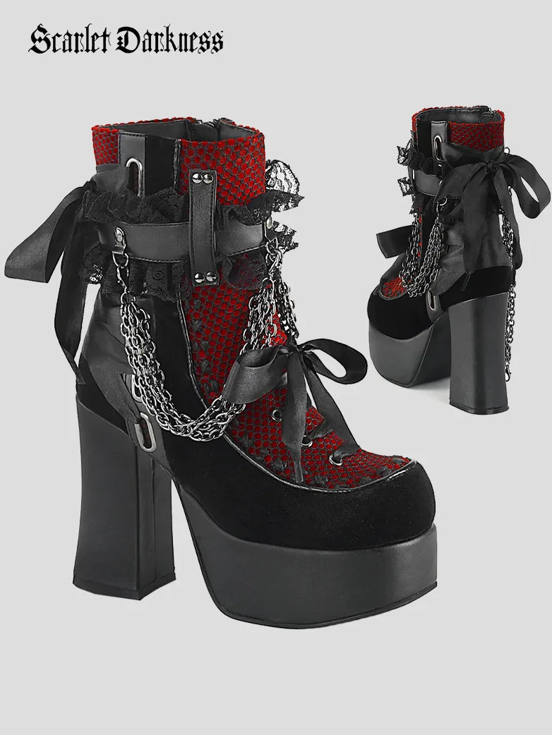 Scarlet Darkness Women's Victorian Gothic Vampire Contrasting Strappy ...
